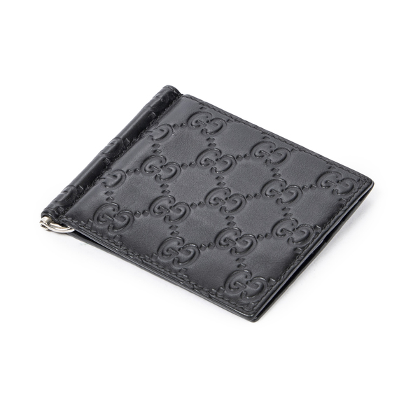 Gucci | Bags | Gucci Money Clip Wallet In Black Guccissima Leather ...